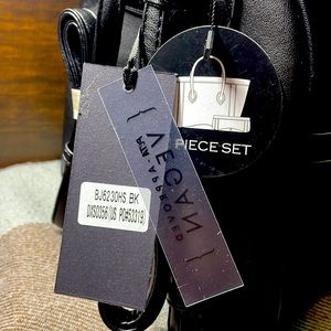 Deluxity Los Angeles | Bags | Black Vegan Leather Mini Backpack 2 Piece ...